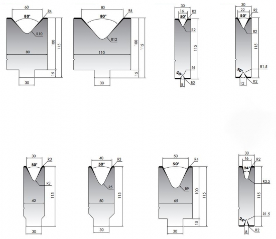 Precision LVD Style Press Brake Lower Dies / Bending Tools Supplier ...